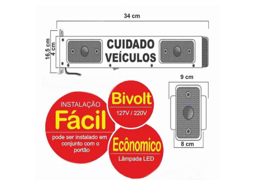 Sinalizador De Garagem Entrada E Saída Bivolt Capte - 5 Un em Promoção ...