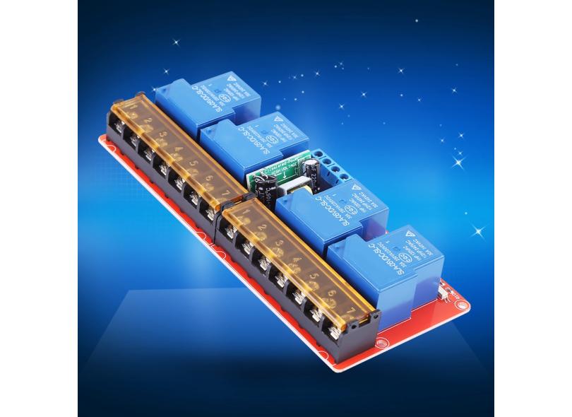 Relé, ac 100-250 V 30A Relé de 4 canais Módulo de acionamento de alto ...