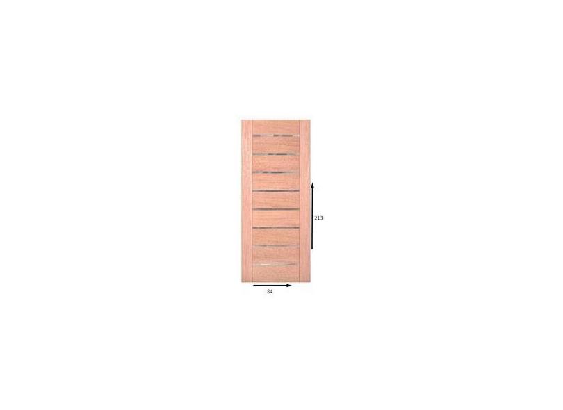 Kit porta de madeira pe307 filete inox 213cmx84cmx12cm natural esel com ...
