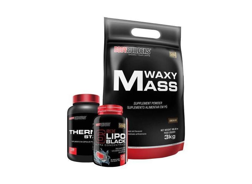 Kit Hipercalórico Waxy Mass 3Kg+ 6 Six Lipo 120 Cápsulas - Bodybuilder ...