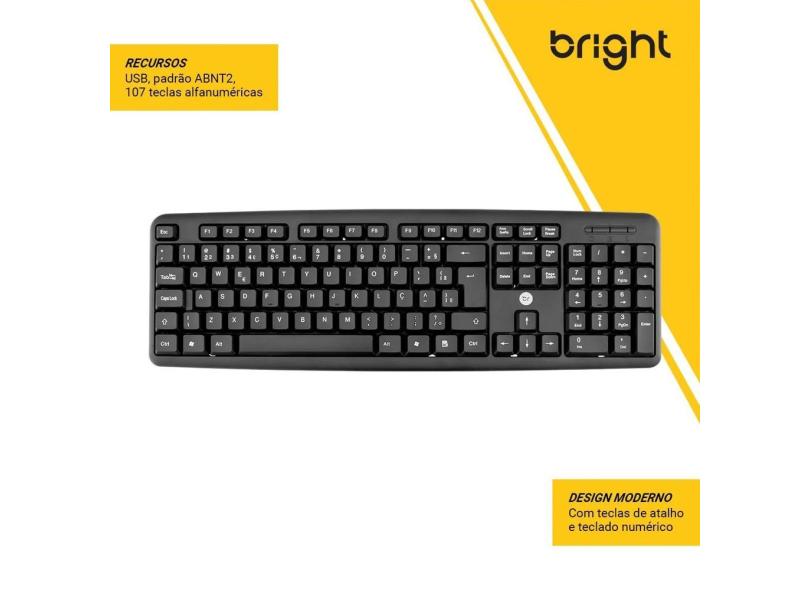 Teclado simples USB padrão ABNT2 0014 bright com o Melhor Preço é no Zoom