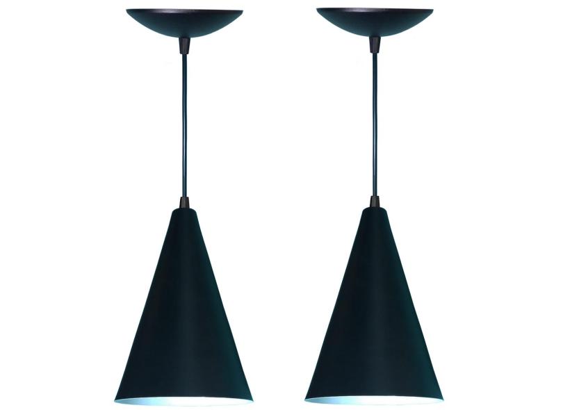 Kit 02 Pendentes Cone em Alumínio - Cor Fosco com o Melhor Preço é no Zoom