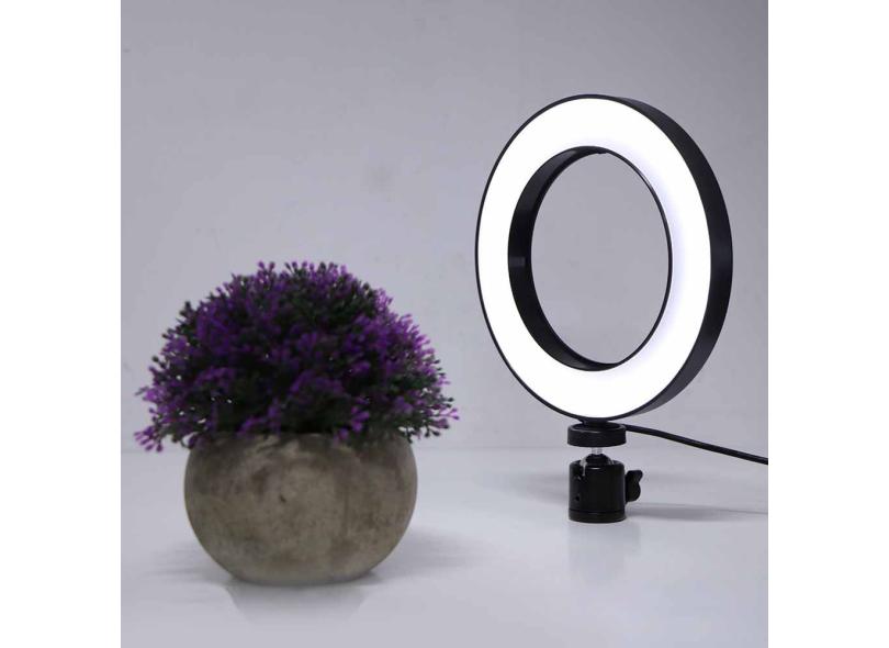 6 LED luz anelar câmera fotográfica luzes de preenchimento ajustável ...