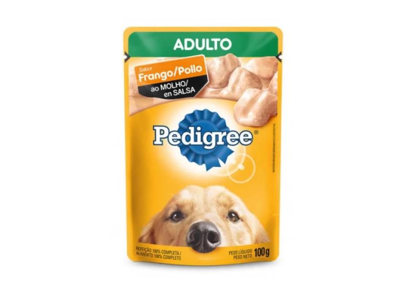 Sache Pedigree Adulto Frango ao Molho 100g Cães Kit 20 Und. com o ...
