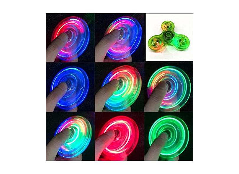 Horoshop Luz LED transparente Fidget Spinner Mão Topo Spinner EDC ...