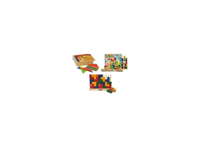 Kit Educativo Tangram + Torre Inteligente + Blocos Encaixe com o Melhor ...