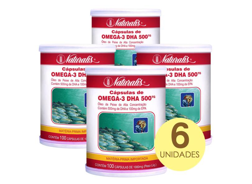 Kit 6x Ômega-3 Dha 500 (1000mg) 100 Cápsulas - Naturalis com o Melhor ...