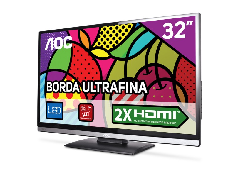 TV LED 32" AOC 2 HDMI LE32D0330 com o Melhor Preço é no Zoom