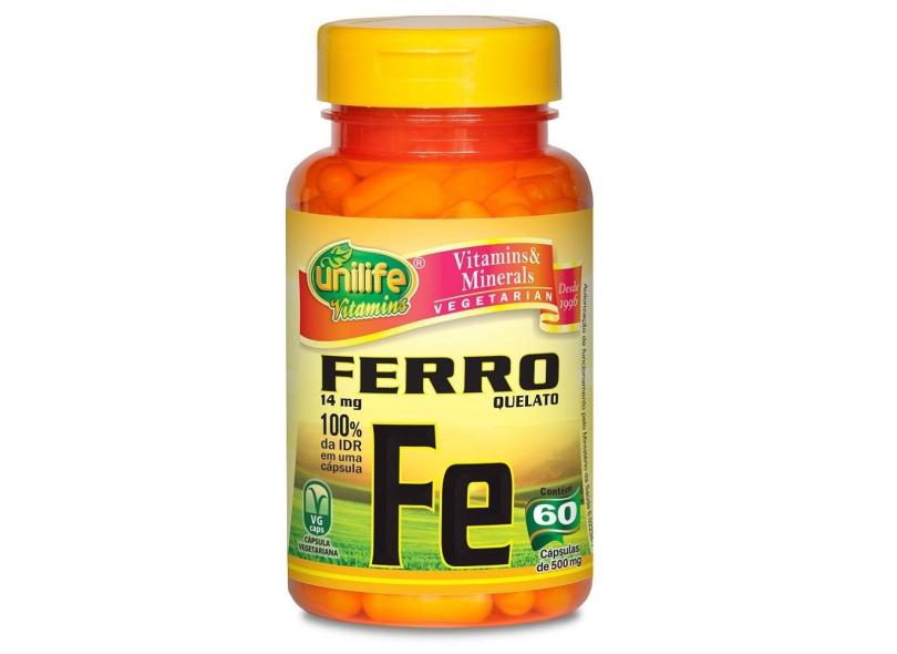 Ferro Fe 500mg 60 cápsulas Unilife com o Melhor Preço é no Zoom