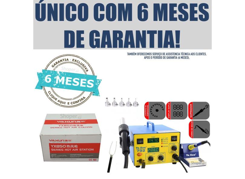 Estação de Solda e Retrabalho de Ar Quente 702 Yaxun 2 em 1 - Uso ...