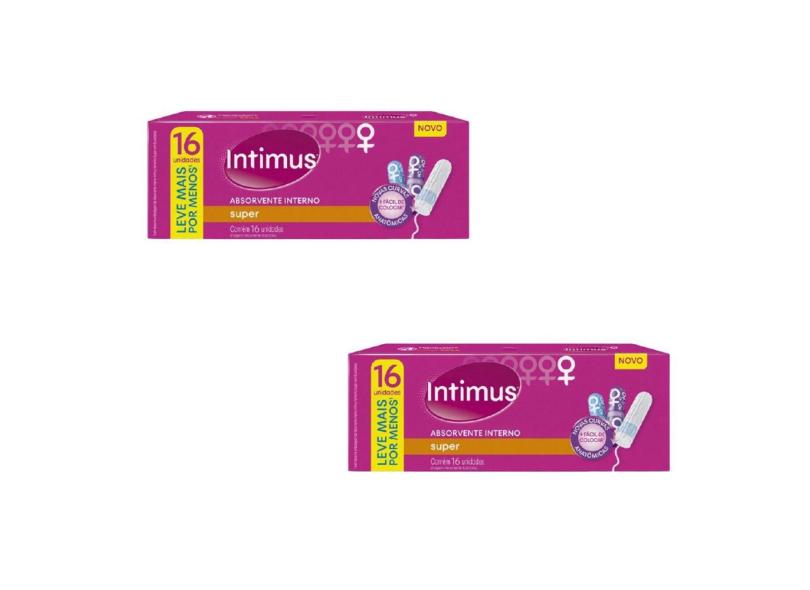 Kit 2 Absorvente Interno Intimus Super 16 Unidades com o Melhor Preço é ...