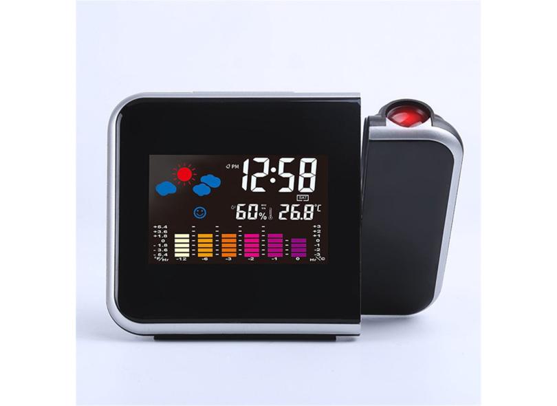 Alarme relógio de projeção de alta definição LED a cores de tela ...