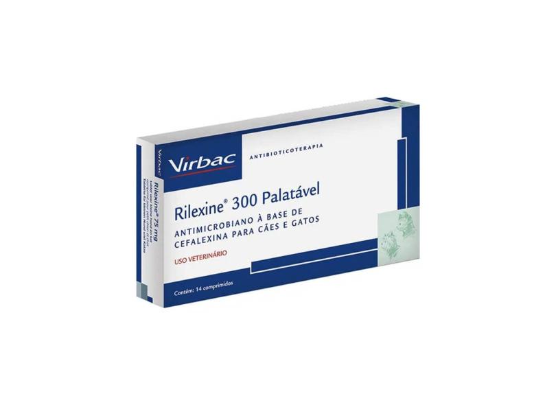 Antibiótico Rilexine com 14 Comprimidos Palatável 300mg Virbac com o ...