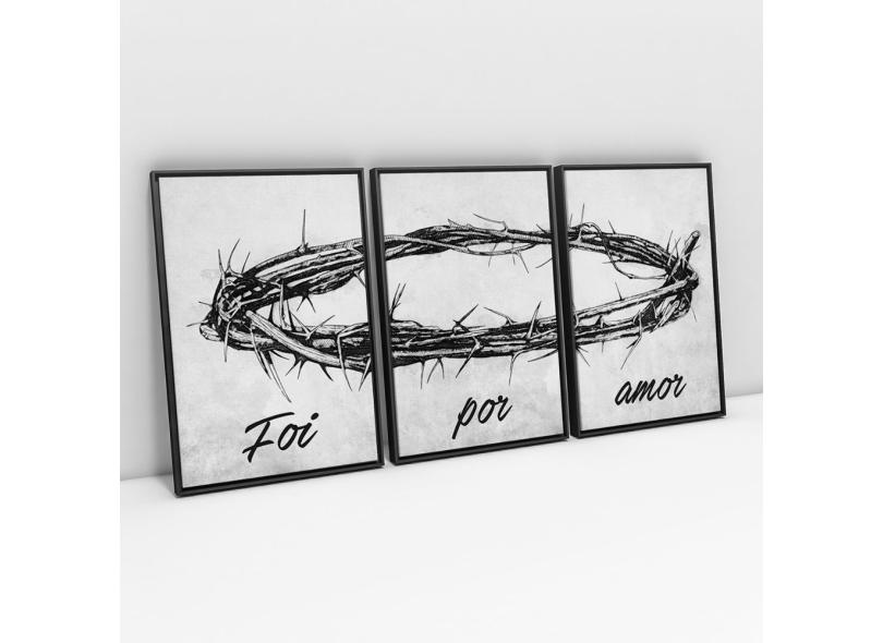 Quadro Foi Por Amor Coroa de Espinhos De Jesus Cristo Religioso Para ...