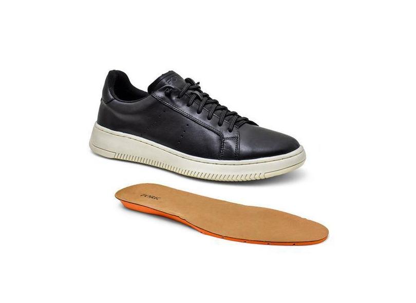 Kit Tenis Esportivo Couro Legitimo Fork + Palmilha Anatomica Em Gel M ...