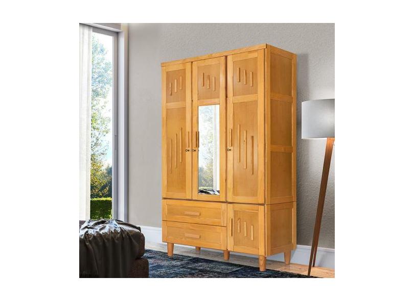 Guarda Roupa Em Madeira Maciça 3 Portas 1 Porta Com Espelho Imperatriz ...