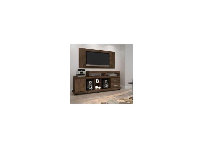 Rack Bem Ti Vi com Painel Jaspe TV 42equot; cor Cacau JCM Móveis - Casa ...