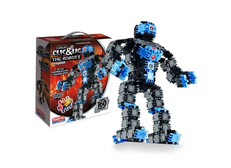 Blocos De Montar Clic E Lig Mega Robot Robô Grande 160 Peças em ...