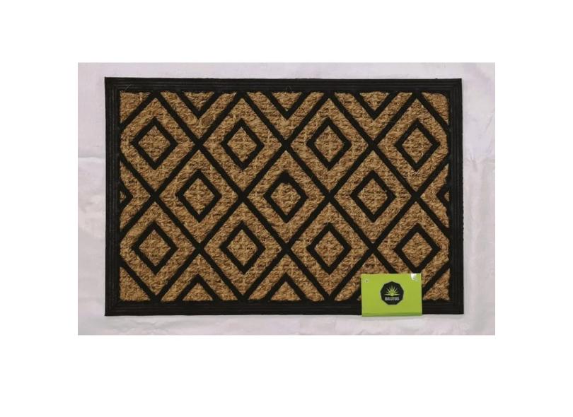 Capacho de Fibra de Coco Retangular Emborrachado Losangos 40x60 Brutus ...