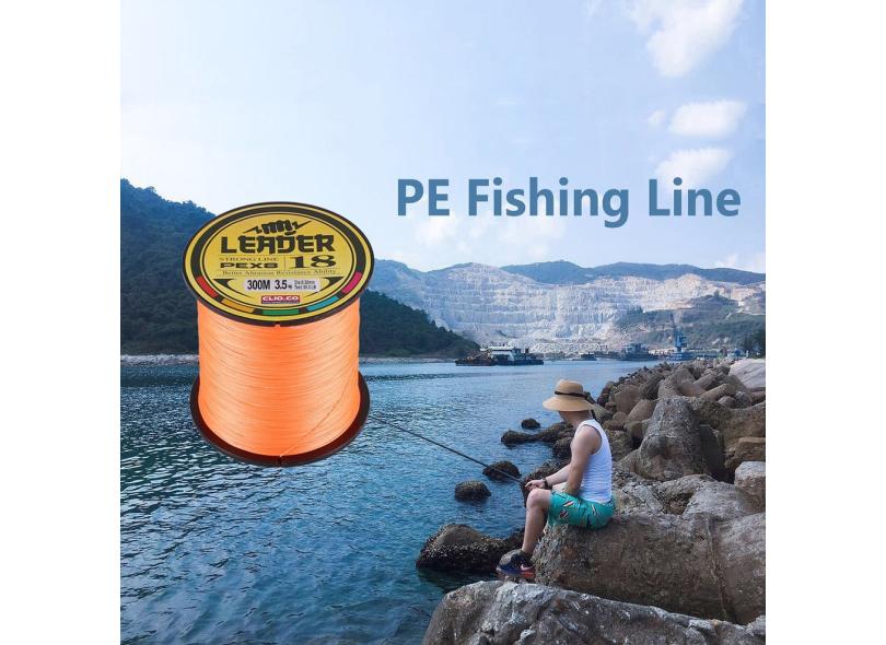 300m Pesca laranja forte Pesca Line pe 8 Vertentes linha trançada com o ...
