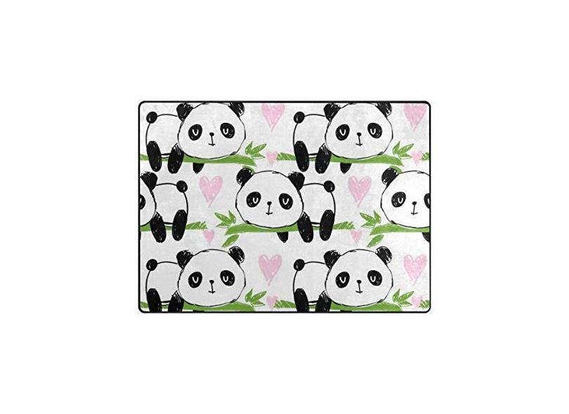 ColourLife Tapetes leves e macios, lindos pandas de bambu, tapete para ...