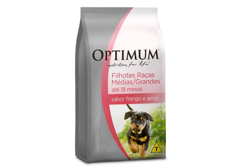 Raão optimum dog filhote raças médias frango E arroz 15KG com o Melhor ...