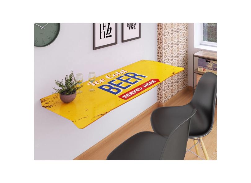 Mesa de Parede Dobrável 68x46cm - Cor Beer em Promoção é no Bondfaro