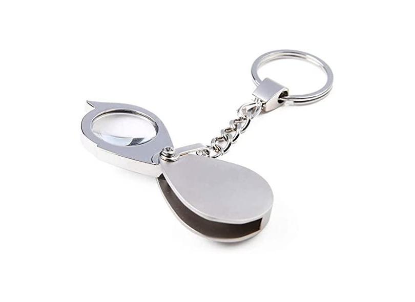 Lupa Chaveiro de Metal Dobrável Lupa Suspensa Lupa Portátil Classe 10X ...