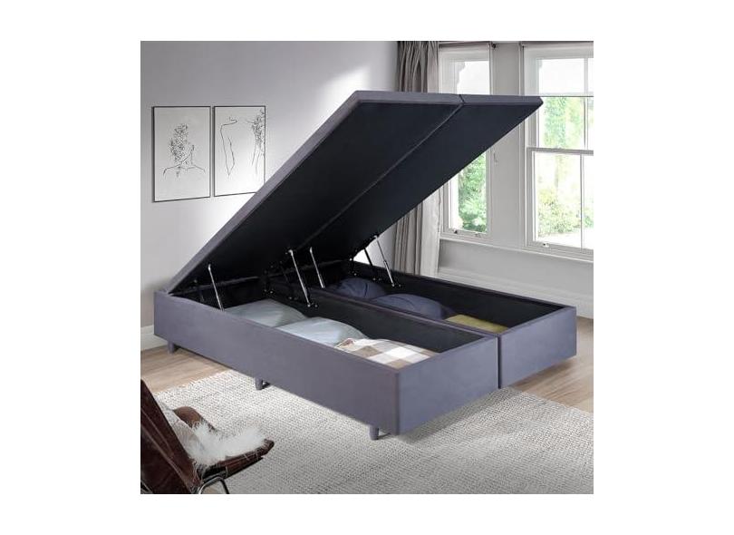 Base Box King com Baú 193x203x42cm com Pistão a Gás Suede com o Melhor ...
