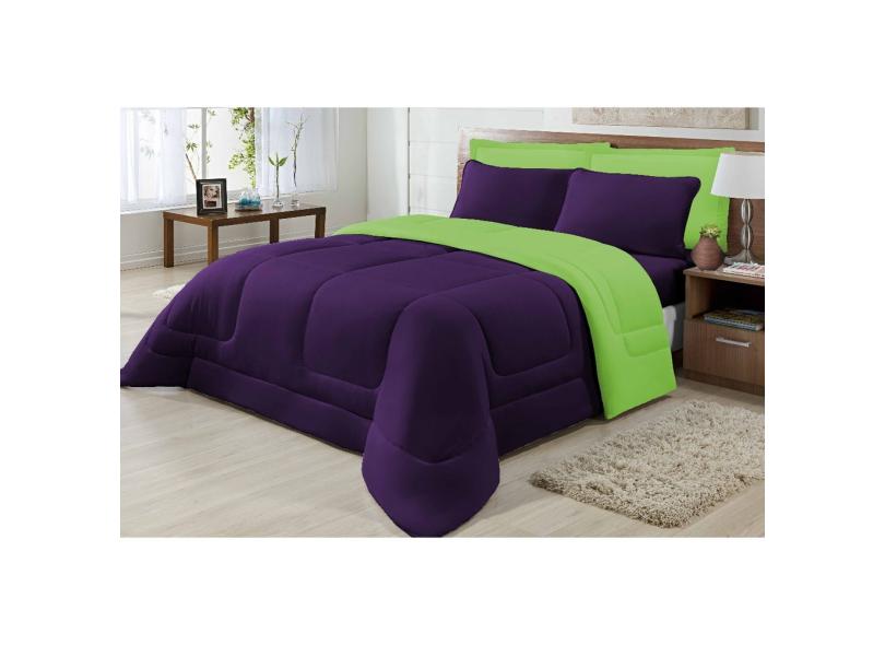 Edredom Malha Dupla Face Liso Fio Penteado Queen 1 Peça - Cor: Pistache ...