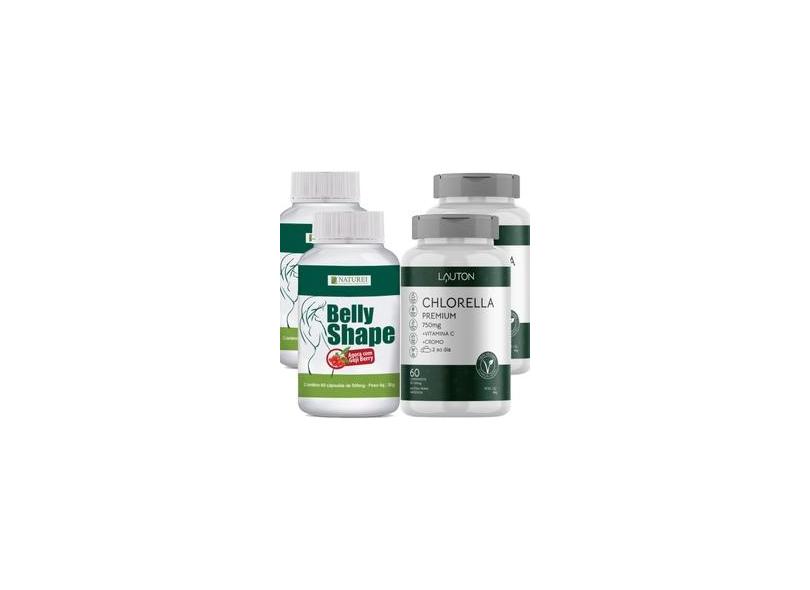 Kit Seca Barriga Belly shape + clorela (Chlorella) 2 Potes de cada com ...