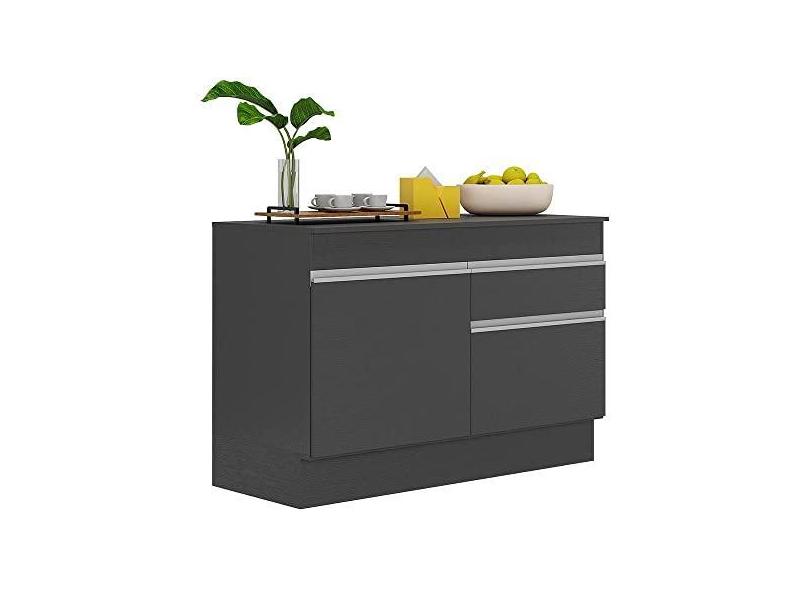 Balcão Cozinha 120cm com Rodapé 2 Portas 1 Gaveta Veneza Multimóveis ...