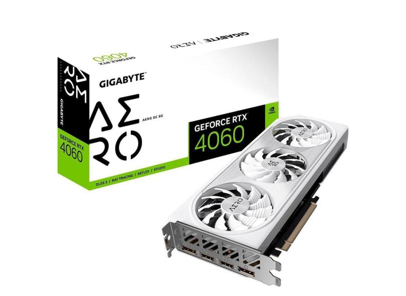 Placa de Vídeo Gigabyte GeForce RTX 4060 AERO OC 8GB GDDR6 128 bits ...