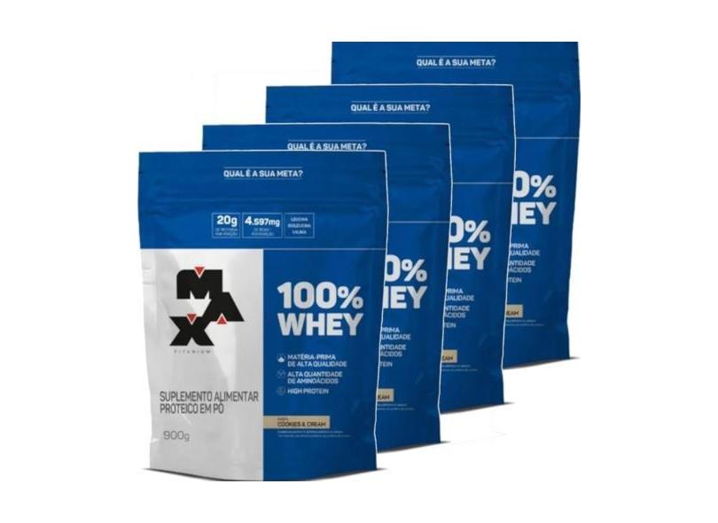 Whey 100% Concentrado 900G Cookies E Cream - Max Titanium com o Melhor ...
