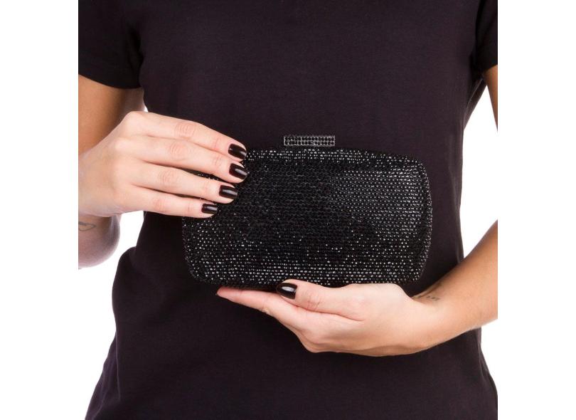 Clutch strass alongada grafite com o Melhor Preço é no Zoom