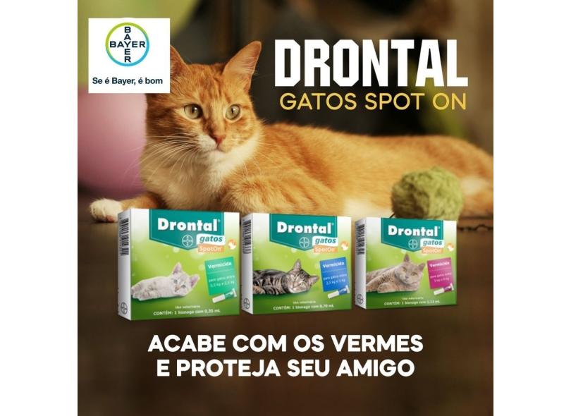 Drontal Spot On 1,12 Ml Vermicida Gatos 5 A 8 Kg Profender com o Melhor ...