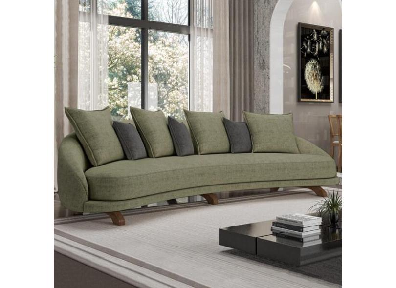 Sof Living 3 Lugares 265cm P s Madeira Morales Com Almofadas com o ...