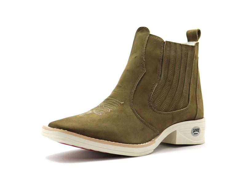 Botina Masculina Estilo Country Couro La Faire Oliva em Promoção é no ...