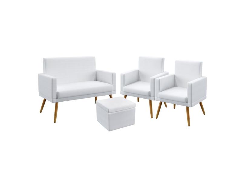 Kit Poltrona Namoradeira e 2 Poltronas Almofadadas Vega com Puff Quasar ...