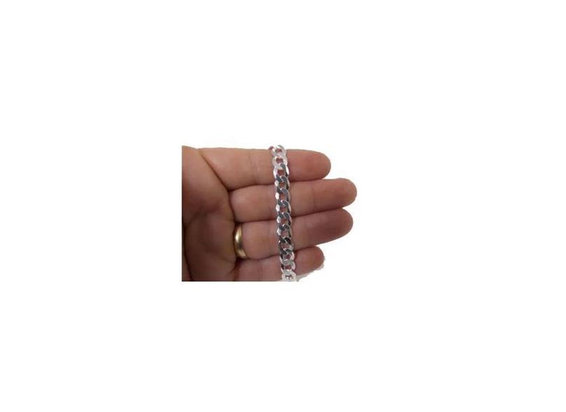 Pulseira Italiana Masculina Grumet 8 Mm Em Prata 925 20,5 Cm com o ...