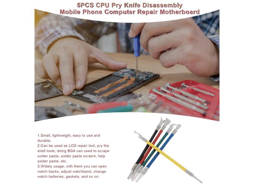 5 pcs cpu Pry Knife Placa-mãe para desmontagem de computador móvel e ...