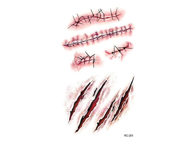 Criativa Halloween Horror Wound realistas tatuagem autocolantes ...