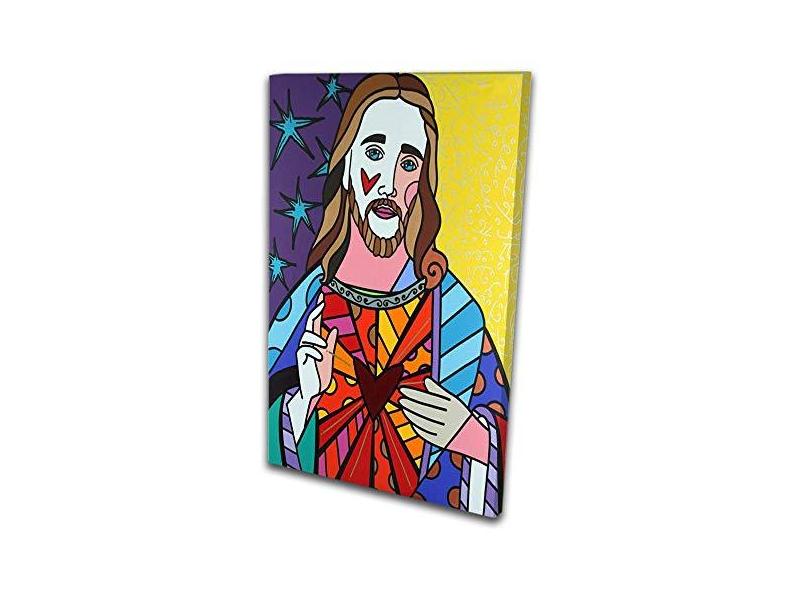 Quadro Romero Britto Jesus Cristo com o Melhor Preço é no Zoom