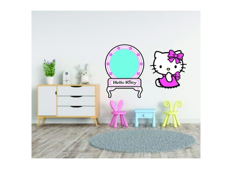 Adesivo De Parede Infantil Hello Kitty Tam Total 50cm X 90cm com o ...