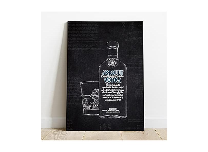 Quadro decorativo Poster Bebida Arte Desenho Absolut Vodka em Promoção ...