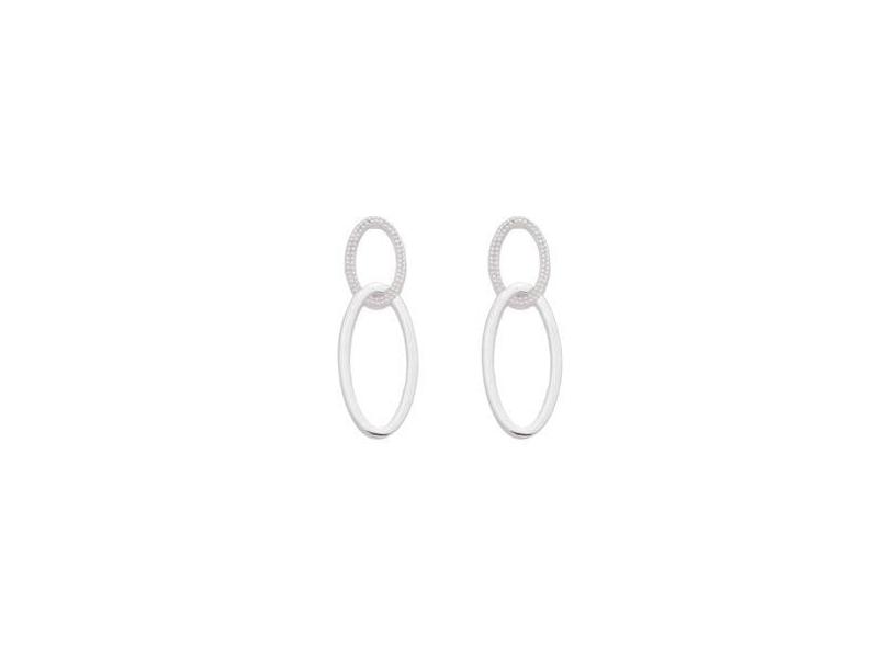 Brinco Feminino Argolas Ovais Lisa e Diamantada tudo em Prata 925 com o ...