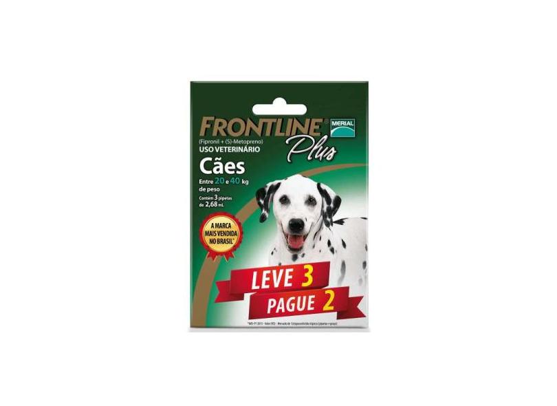 Antipulgas e Carrapatos Merial Frontline Plus Leve 3 Pague 2 para Cães ...