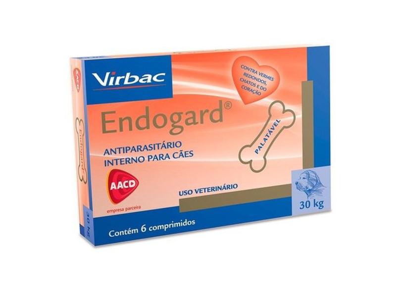 Endogard Vermífugo Para Cães 30kg C/ 6 Comprimidos - Virbac com o ...