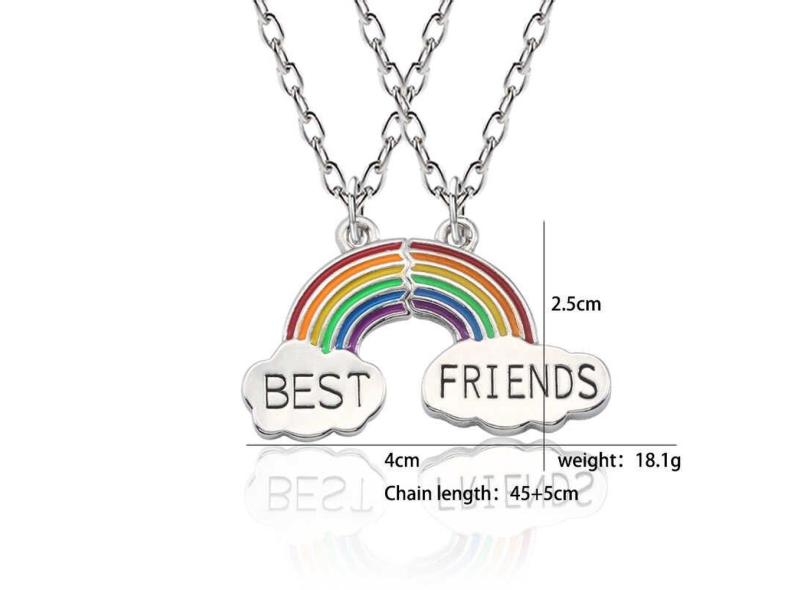 Colar Duplo Best Friends Arco- Íris BFF Melhores Amigas com o Melhor ...