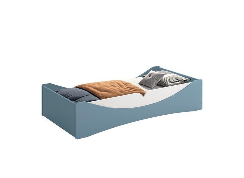 Cama Evolutiva 2 Em 1 Luna Azul Fosco Com Proteção Lateral Lisa ...